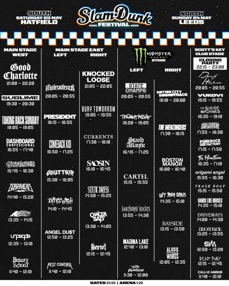 Slam Dunk Festival 2026 Stage Splits Revealed | Highlight Magazine
